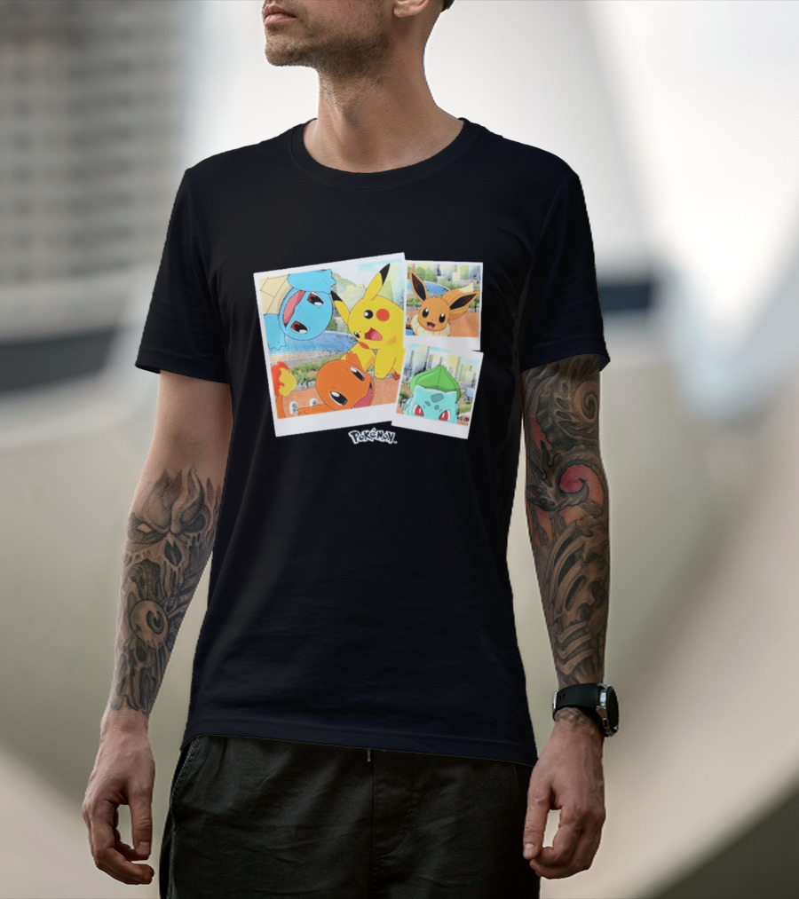 Pokemon Squirtle Pikachu Charmander Waterfront Adventure T-Shirt