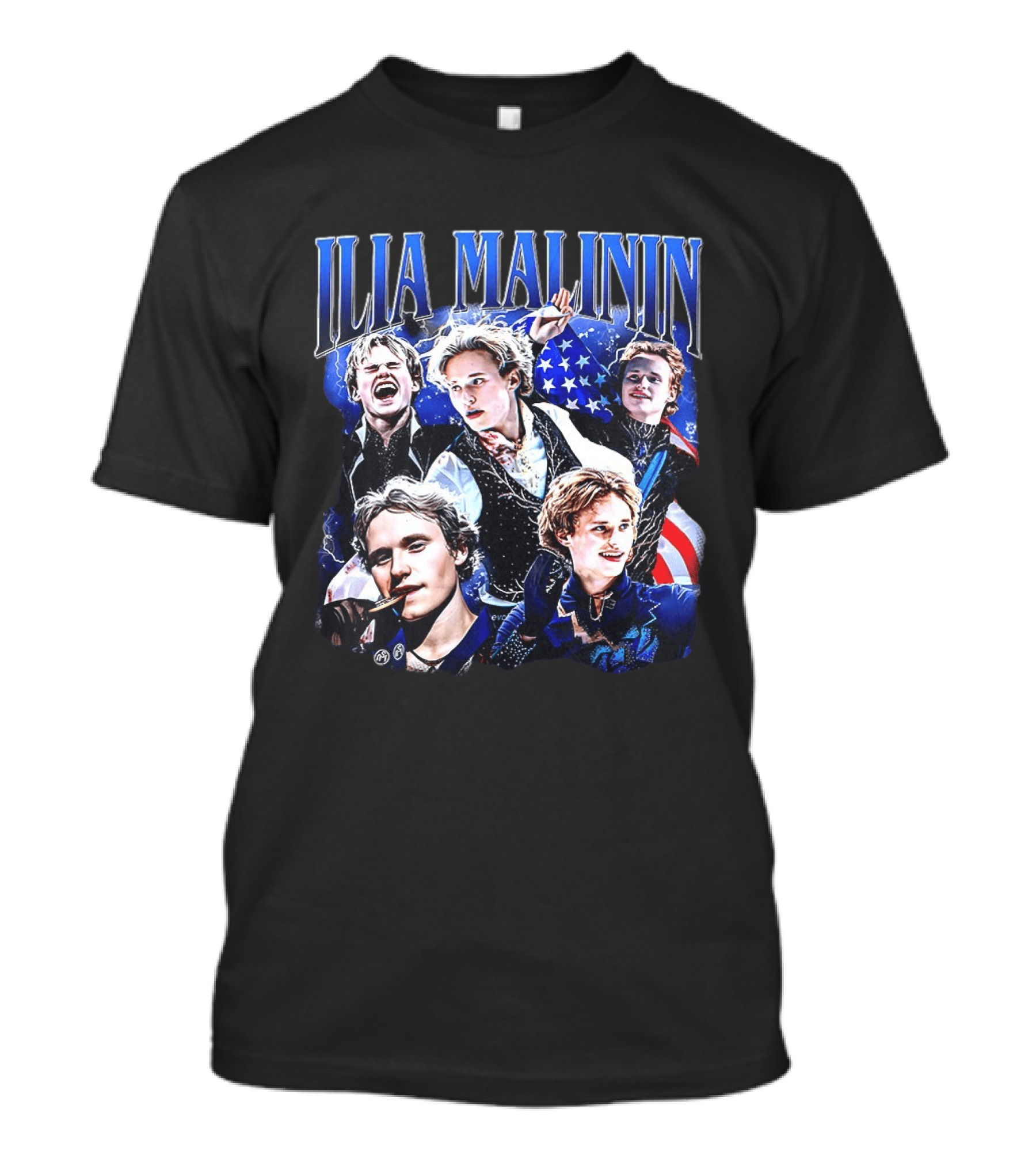 Ilia Malinin Quad Jump Legend Ice Skating American Flag T-Shirt