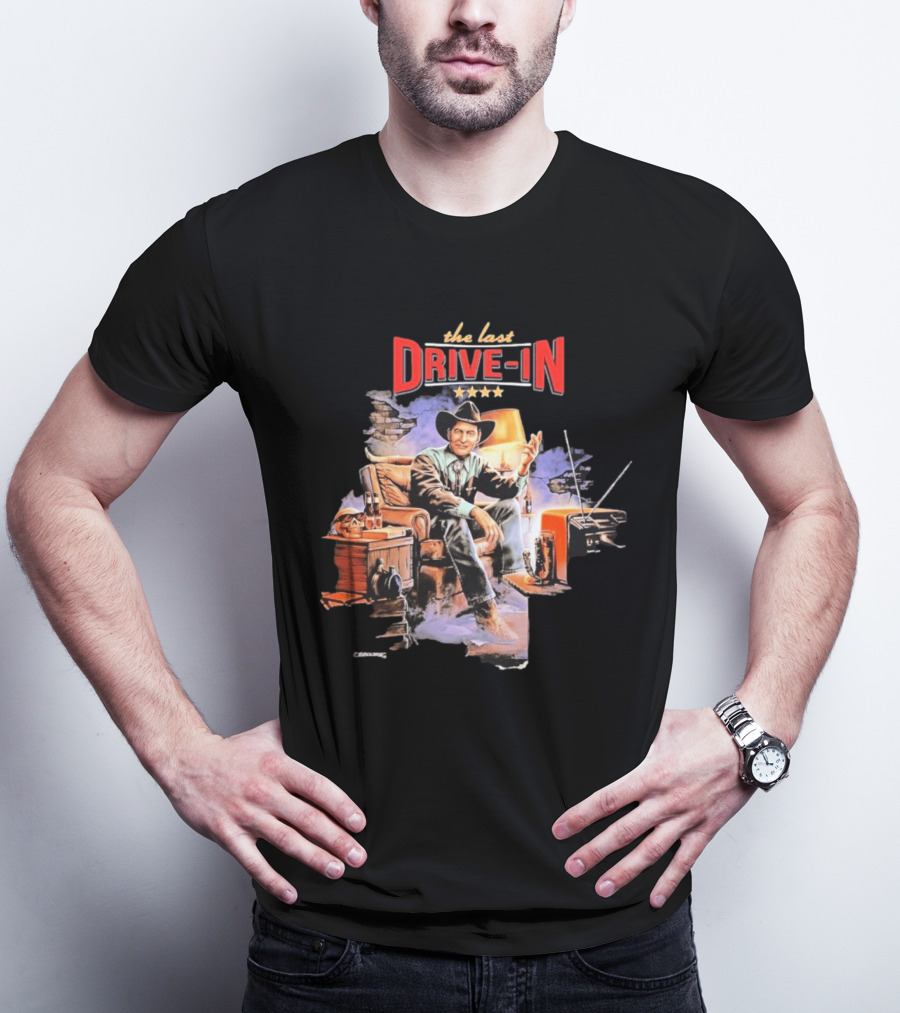 The Last Drive In Cowboy Host With Retro TV And Classic Horror Vibes T-Shirt