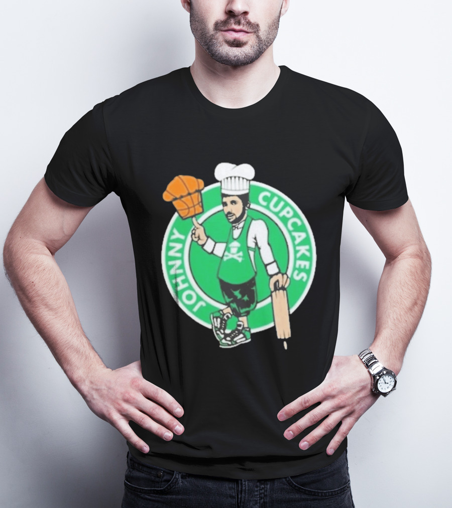 Johnny Cupcakes Chef Basketball Player With Rolling Pin And Basketball Cupcake T-Shirt
