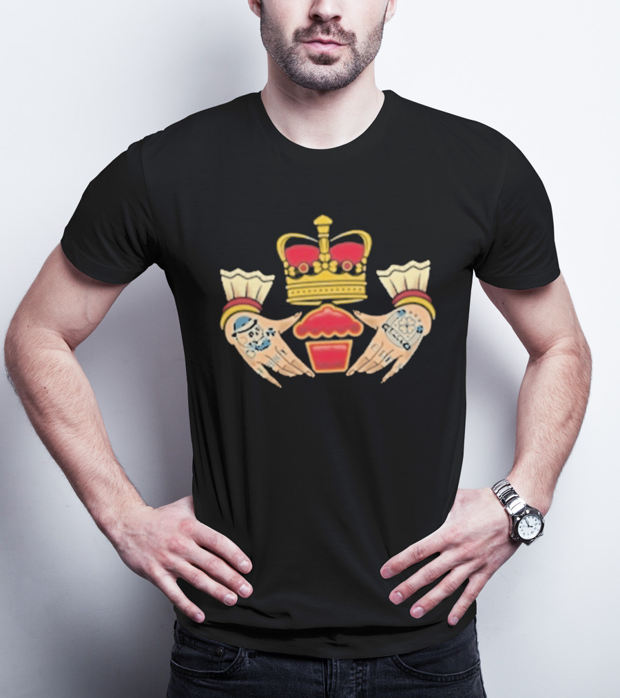 Johnny Cupcakes Claddagh Cakes Crown Hands Tattoo Cupcake T-Shirt