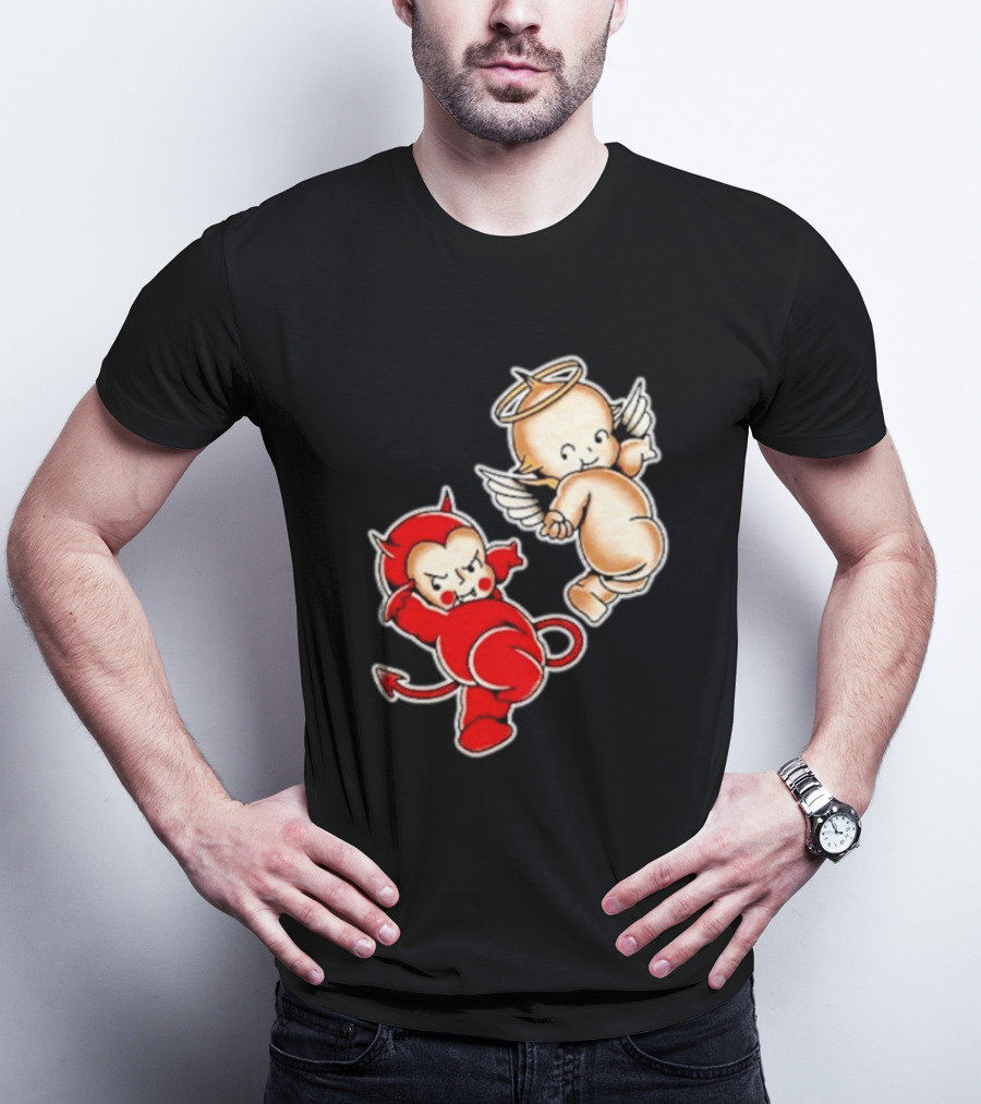 Kewpie Baby Devil Angel Cherubs Vintage Style Cute Cartoon Characters T-Shirt