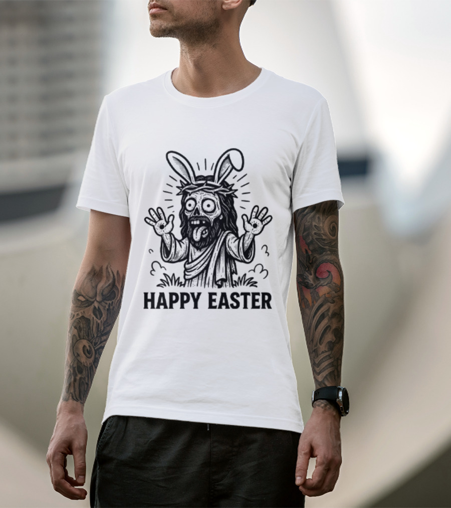 Happy Easter Zombie Bunny Jesus T-Shirt
