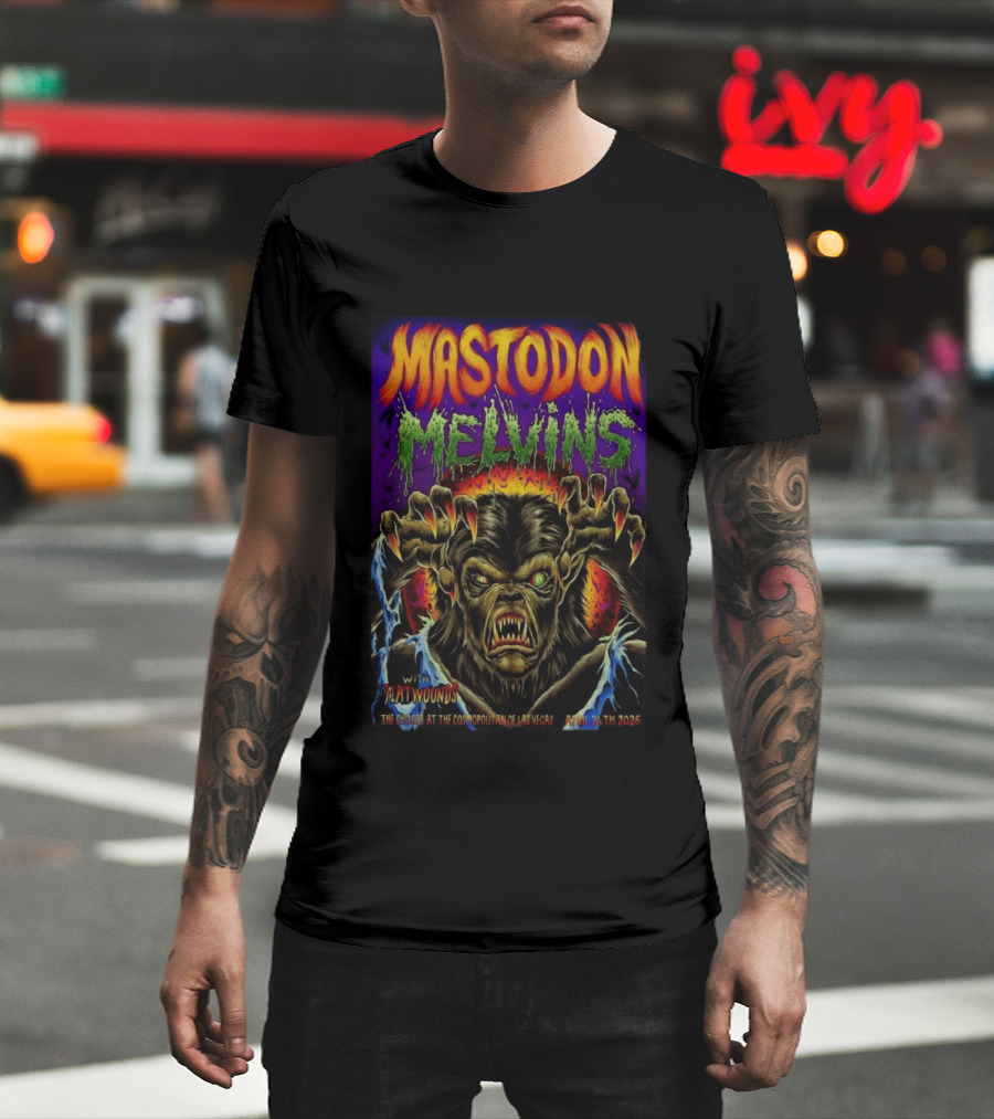 Mastodon Melvins Flatwounds Concert The Chelsea At The Cosmopolitan Las Vegas April 24 2026 T-Shirt