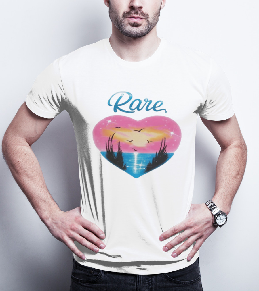 Selena Gomez Rare Heart Sunset Ocean Scene T-Shirt