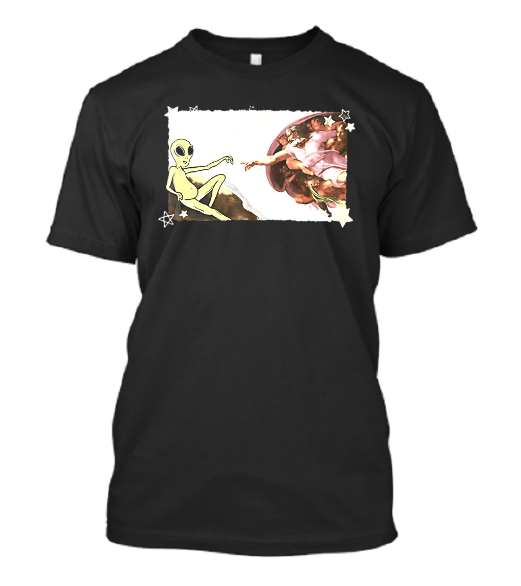 Big And Tall The Creation Of Aliens Extraterrestrial Renaissance Humor T-Shirt
