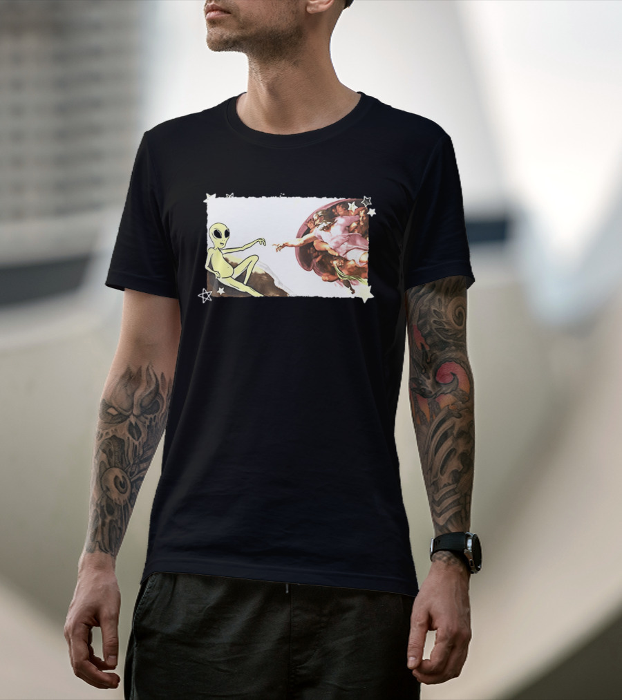 Big And Tall The Creation Of Aliens Extraterrestrial Renaissance Humor T-Shirt