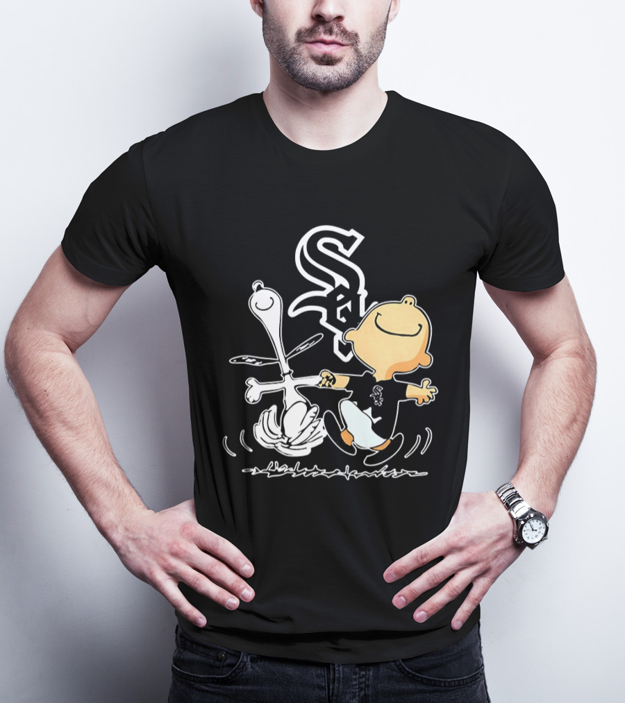 Charlie Brown Snoopy Chicago White Sox Dance Peanuts Comic Strip T-Shirt