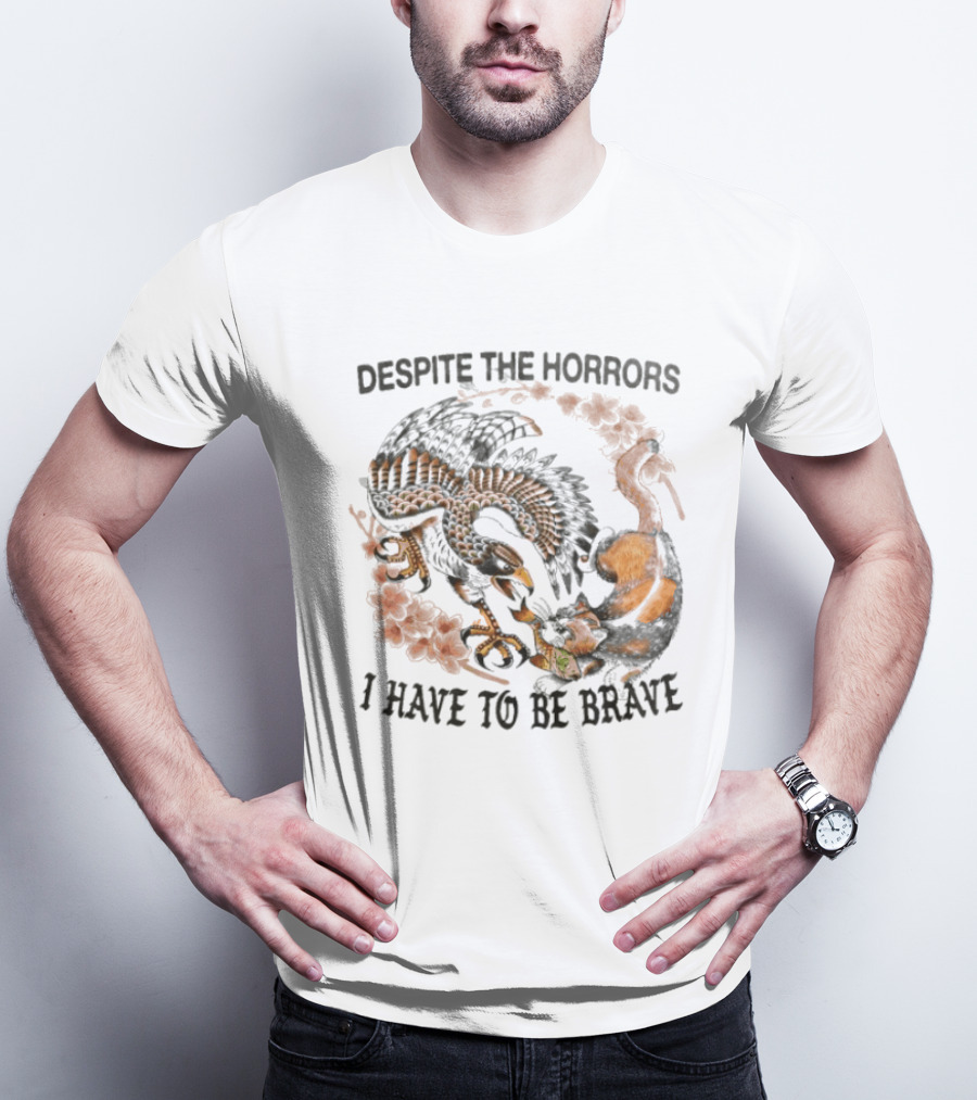 Despite The Horrors I Have To Be Brave Eagle Floral Combat T-Shirt