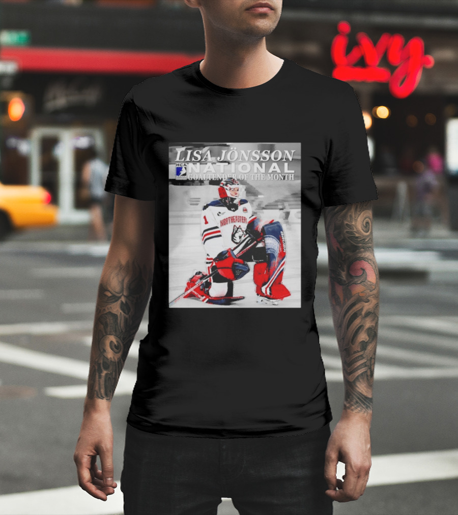 Lisa Jönsson Northeastern Huskies HCA National Goaltender Of The Month T-Shirt