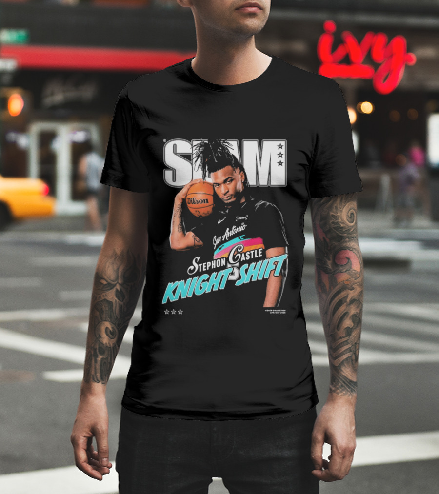 SLAM Stephon Castle San Antonio Spurs Knight Shift Basketball T-Shirt