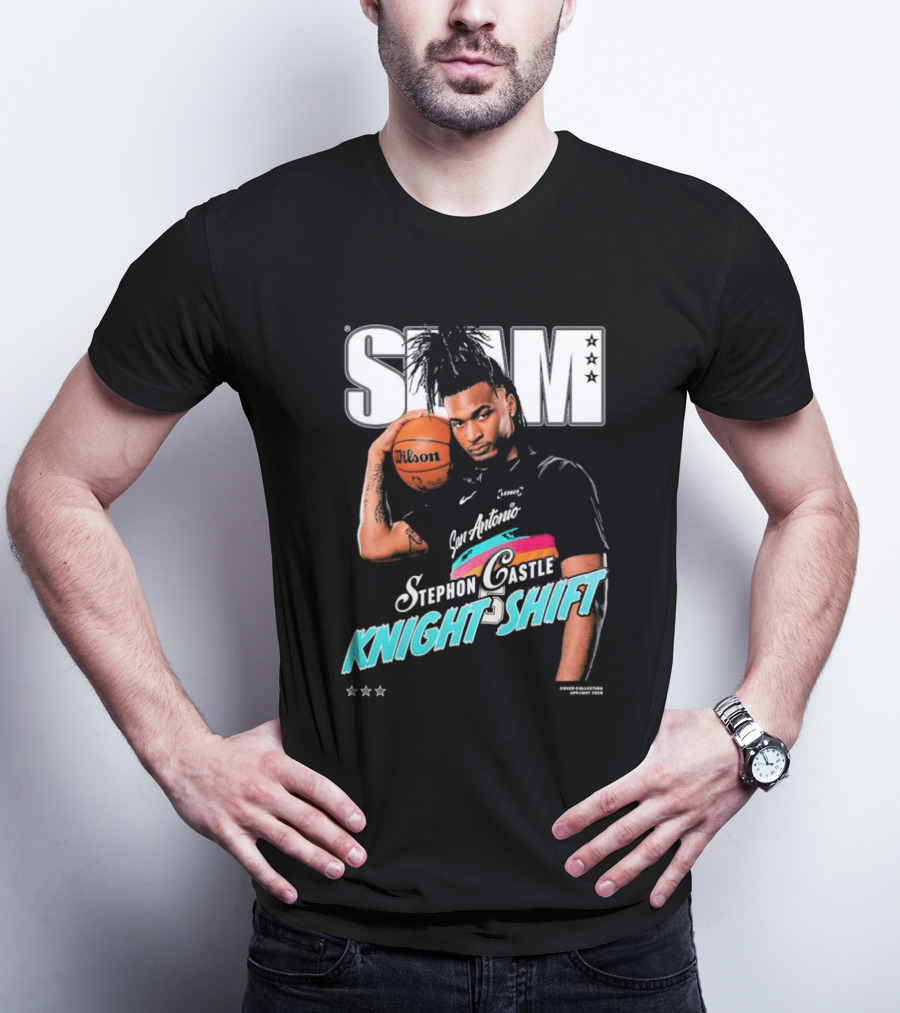 SLAM Stephon Castle San Antonio Spurs Knight Shift Basketball T-Shirt