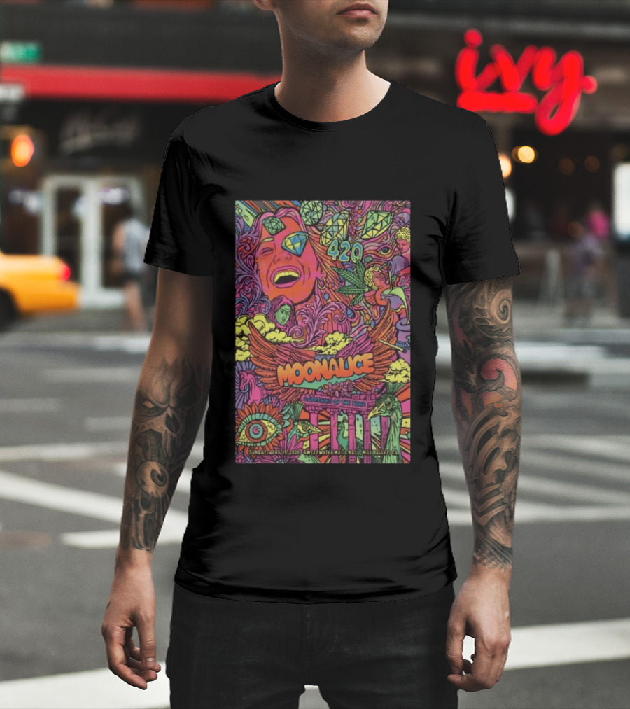 Moonalice 420 Gathering Of The Tribe April 19 2026 Sweetwater Music Hall Mill Valley CA T-Shirt