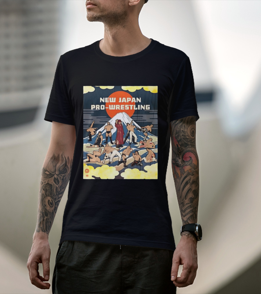 New Japan Pro Wrestling Wrestlers Mount Fuji T-Shirt