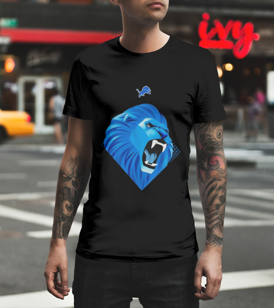 Team Youth Detroit Lions Roaring Blue Lion T-Shirt