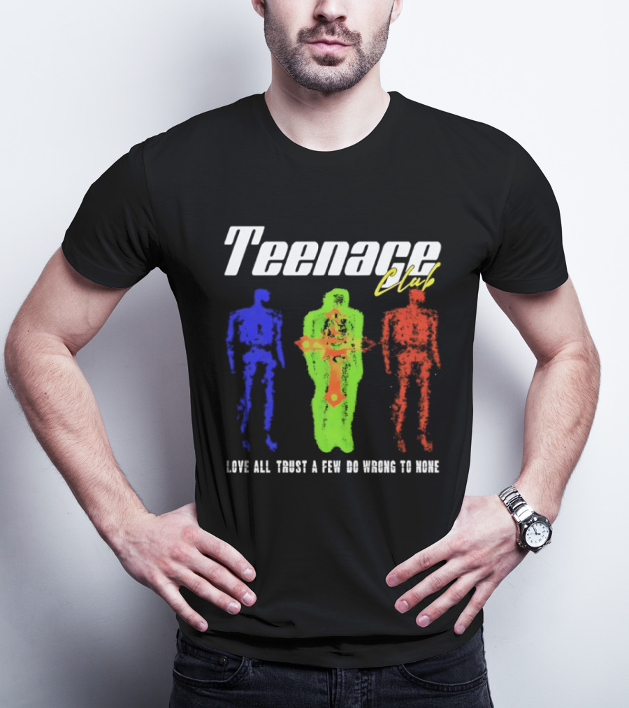 Teenage Club Love All Trust A Few Do Wrong To None Vibrant Neon Figures T-Shirt