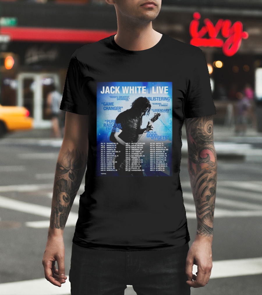 Jack White Live 2026 North America UK Ireland Tour Dates Washington DC Kickoff T-Shirt