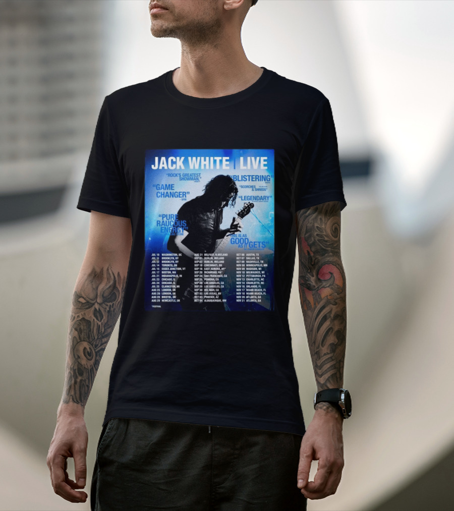 Jack White Live 2026 North America UK Ireland Tour Dates Washington DC Kickoff T-Shirt