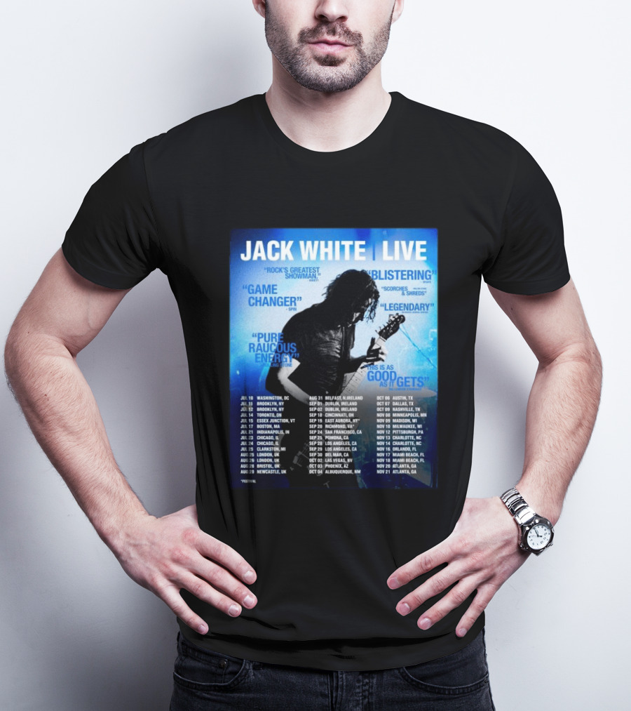 Jack White Live 2026 North America UK Ireland Tour Dates Washington DC Kickoff T-Shirt