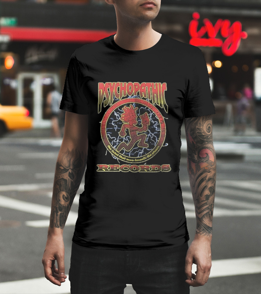 Psychopathic Records Lightning Hatchet Man Circle Seal T-Shirt