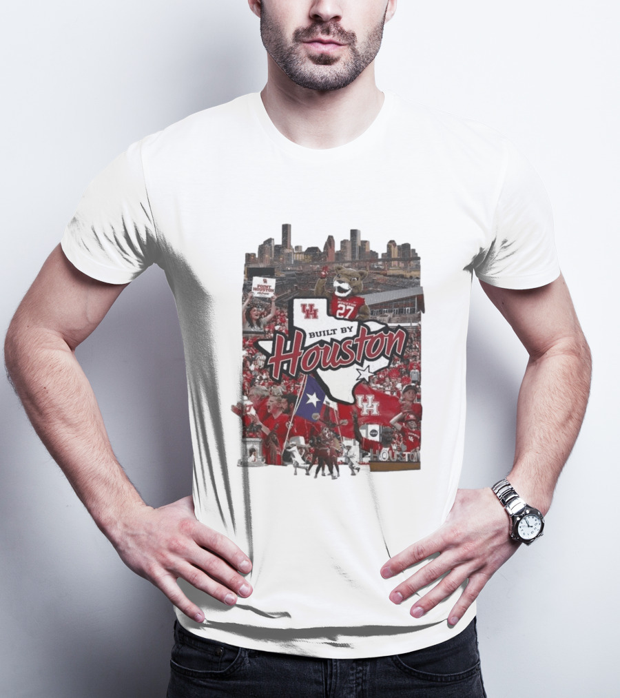 University Of Houston Cougar Pride Built By Houston Athletics City Skyline T-Shirt