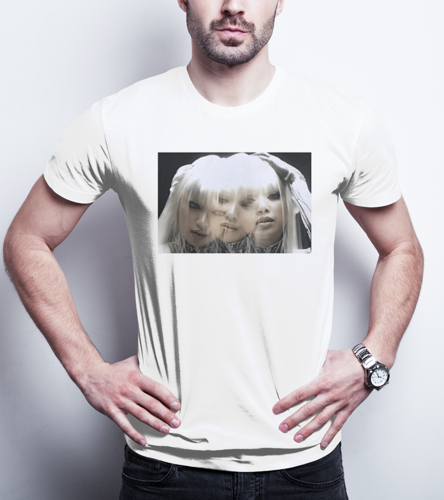 Lisa Bad Angel Gothic Aesthetic Triple Exposure Faces T-Shirt
