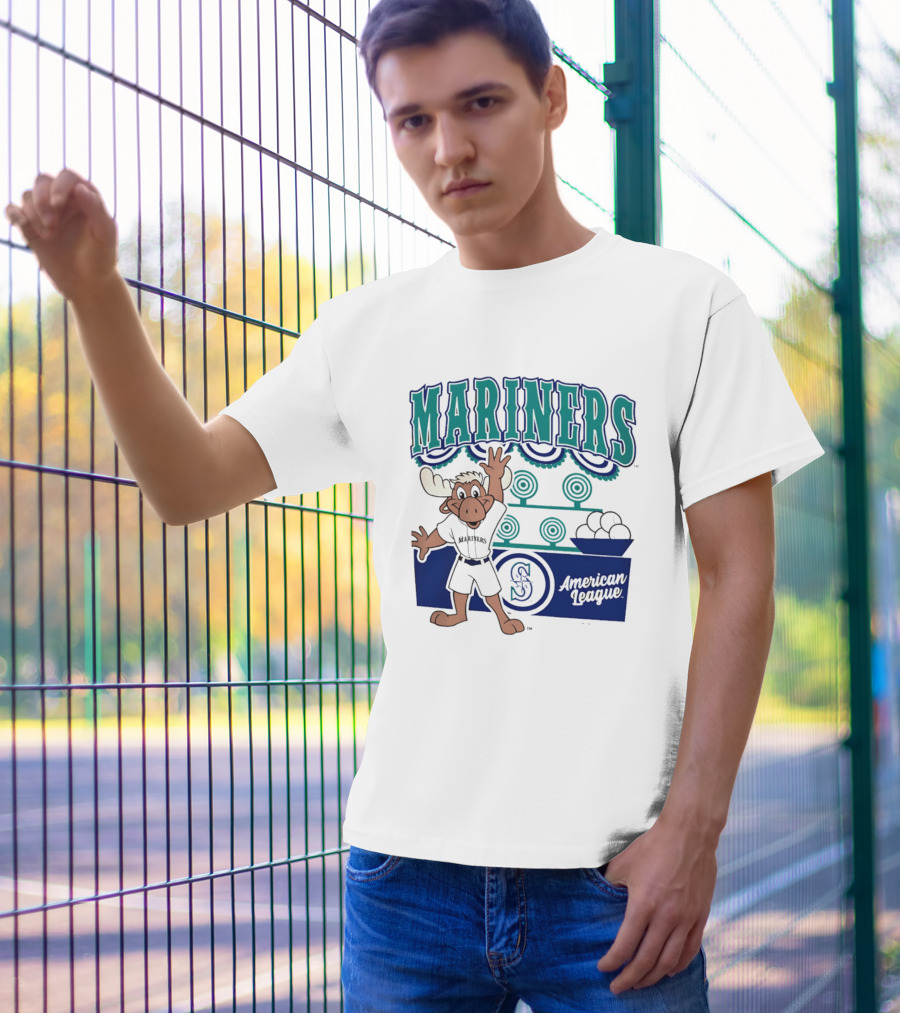 Seattle Mariners Moose Mascot American League 2026 Step Back Up T-Shirt