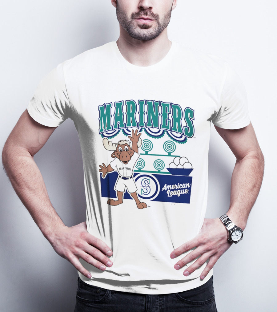 Seattle Mariners Moose Mascot American League 2026 Step Back Up T-Shirt