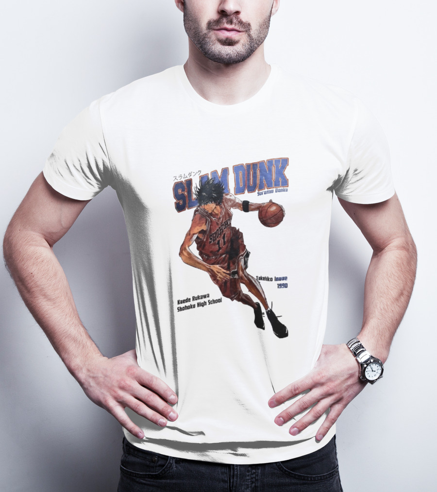 Slam Dunk Kaede Rukawa Shohoku High School Basketball Anime Character Japan T-Shirt