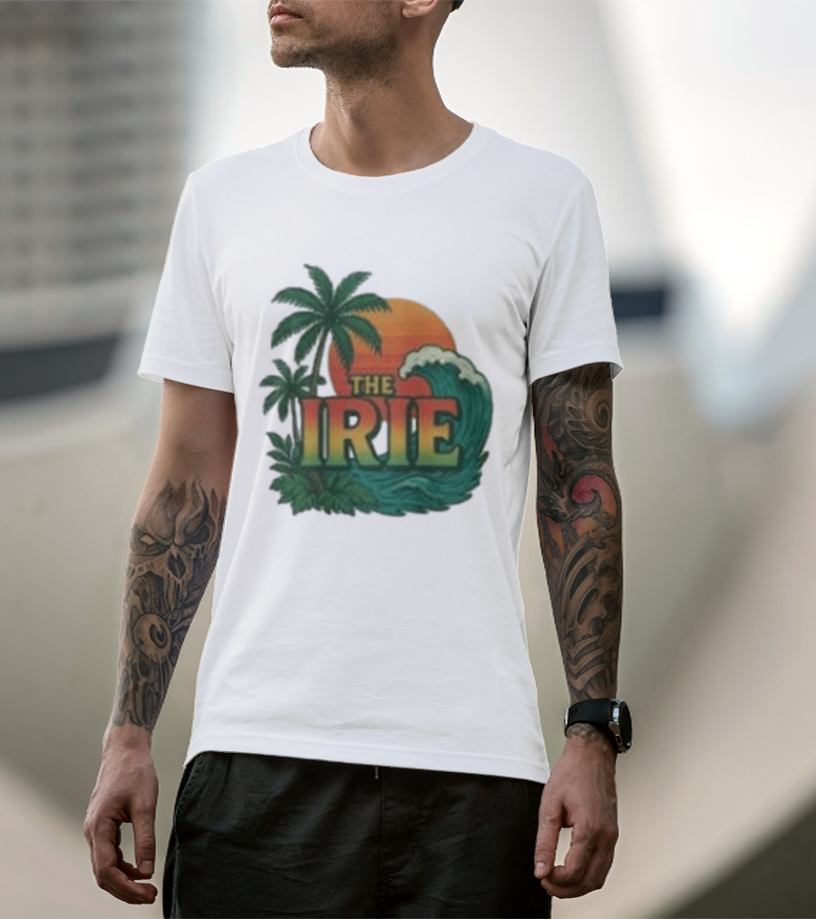 Tropical Palm Trees Sunset Wave Irie T-Shirt