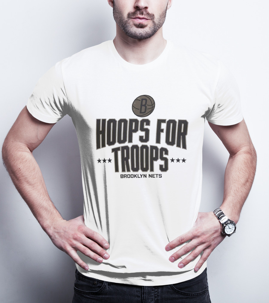 Brooklyn Nets Hoops For Troops 2025 NBA Basketball Event T-Shirt