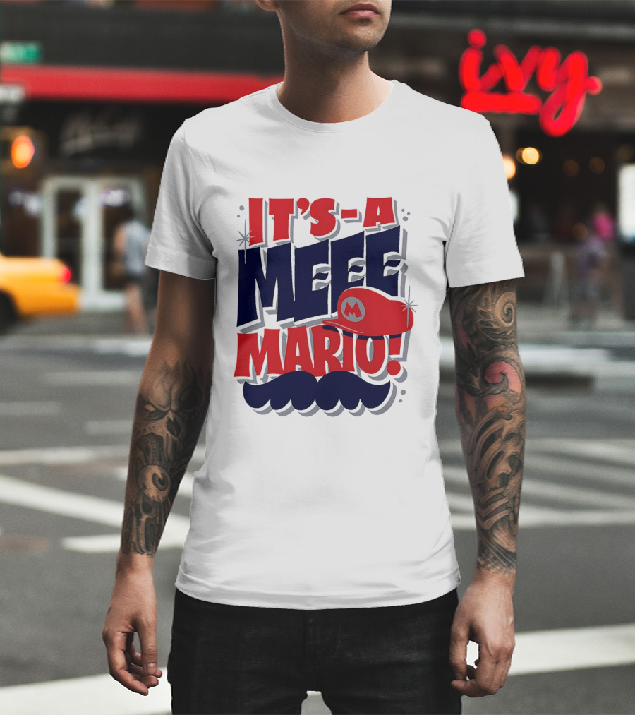 It's A Meee Mario M Moustache Cap T-Shirt