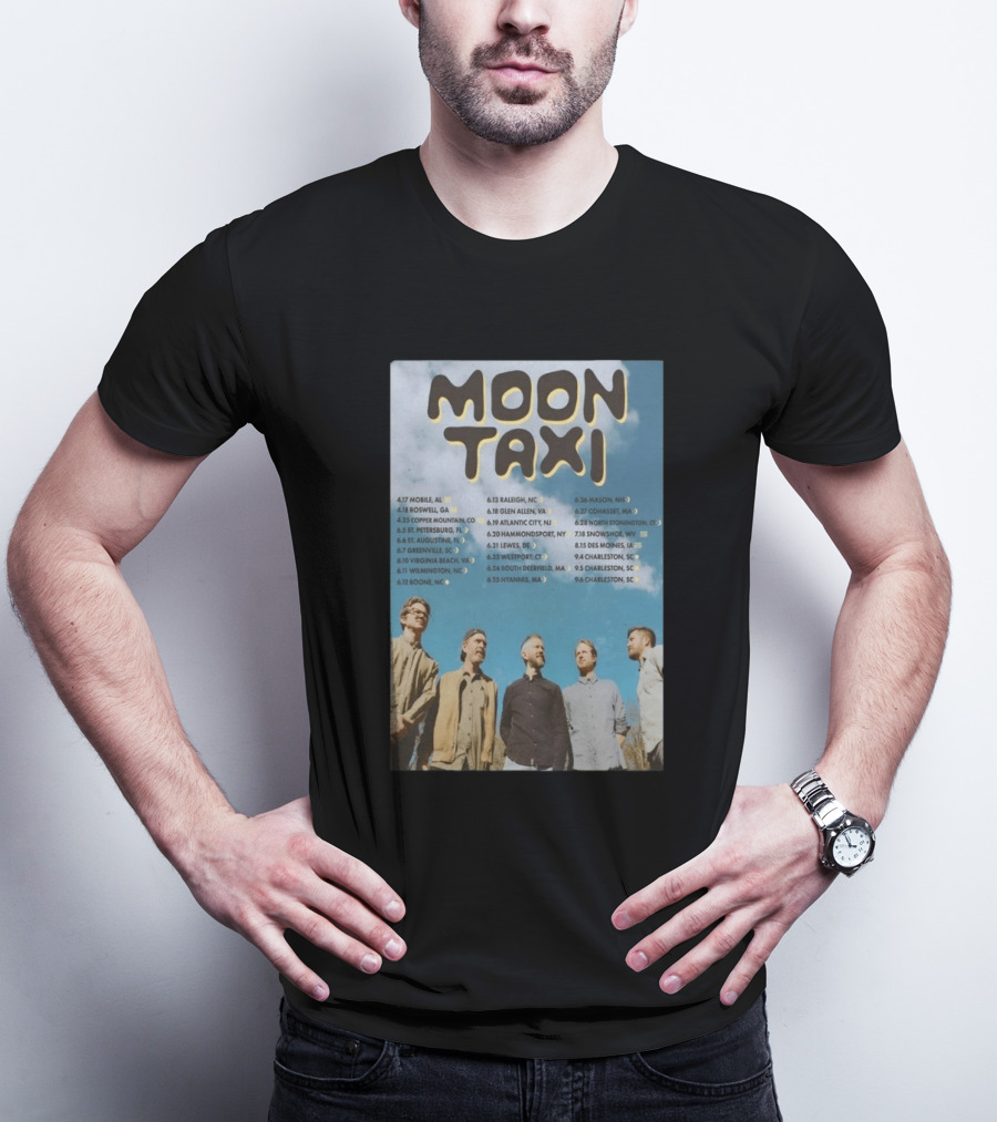 Moon Taxi 2026 Summer Tour Dates With Band Photo Sky T-Shirt