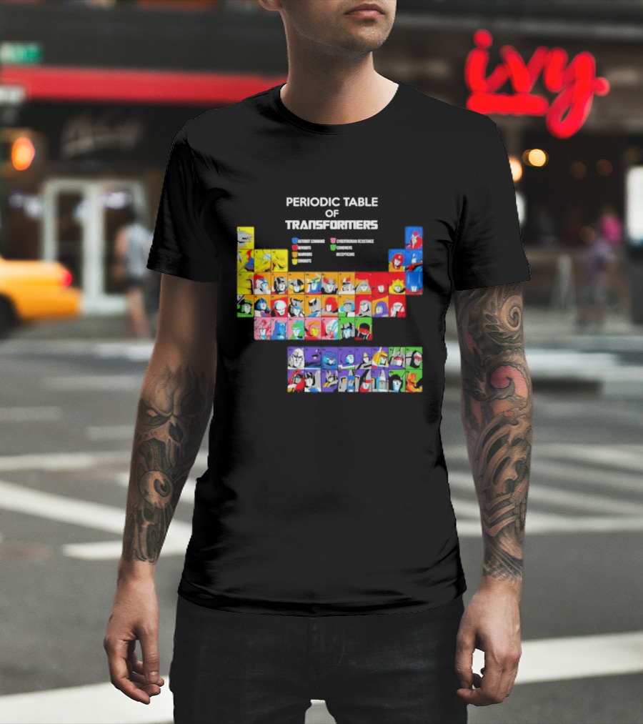 Periodic Table Of Transformers Autobots Decepticons Maximals Predacons T-Shirt