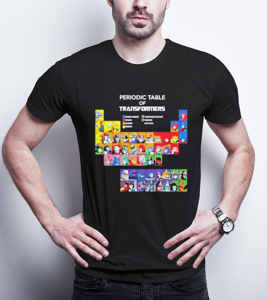 Periodic Table Of Transformers Autobots Decepticons Maximals Predacons T-Shirt