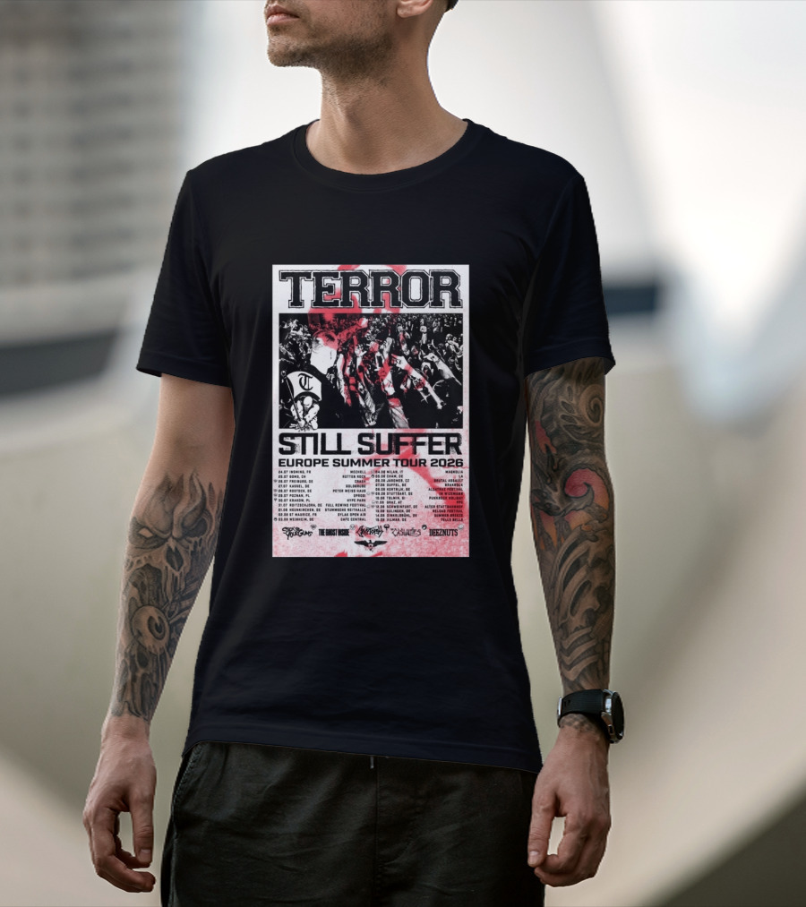 TERROR Still Suffer Europe Summer Tour 2026 With Stick To Your Guns And The Ghost Inside T-Shirt