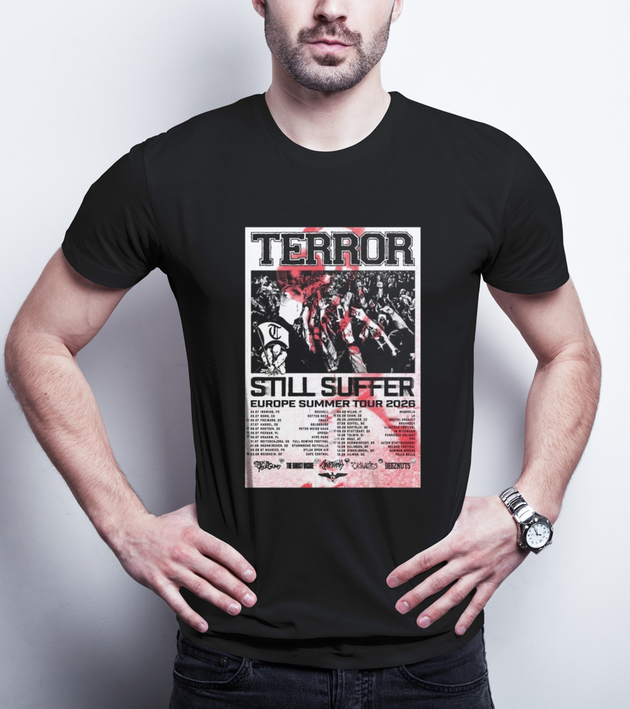 TERROR Still Suffer Europe Summer Tour 2026 With Stick To Your Guns And The Ghost Inside T-Shirt