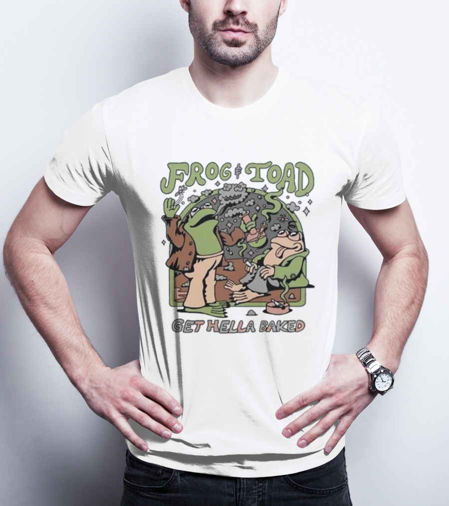 Frog And Toad Get Hella Baked Smoke And Relax Scene T-Shirt