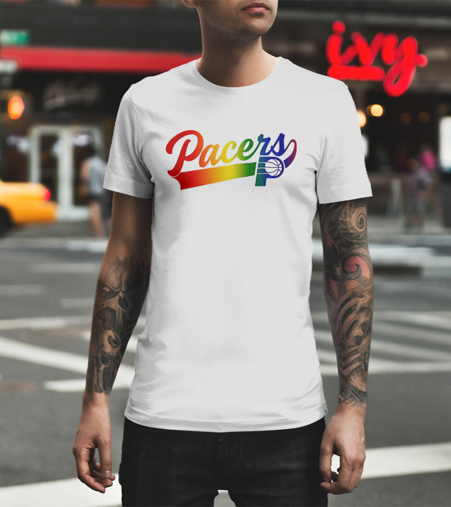 Indiana Pacers Pride Rainbow Game Night T-Shirt