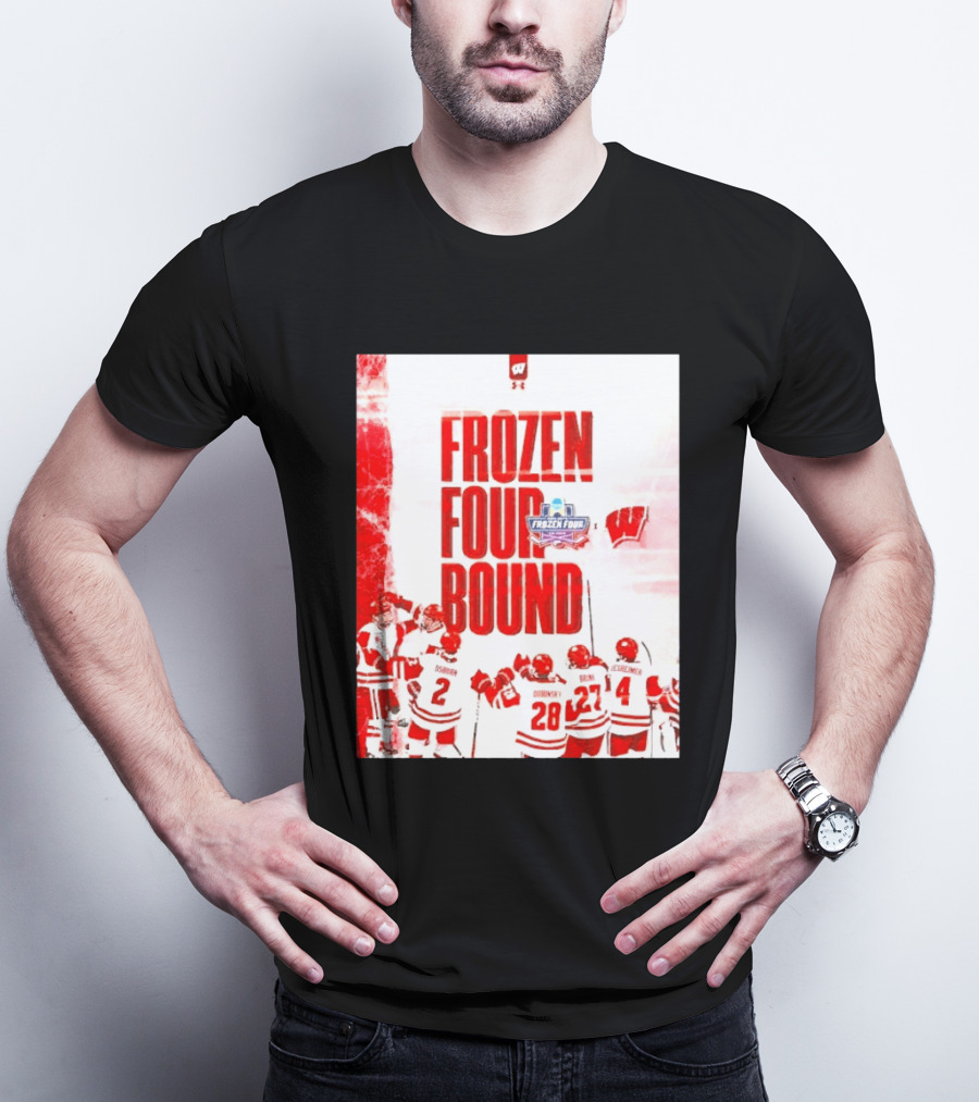 Frozen Four Bound Wisconsin Badgers Men's Ice Hockey Team Celebration T-Shirt