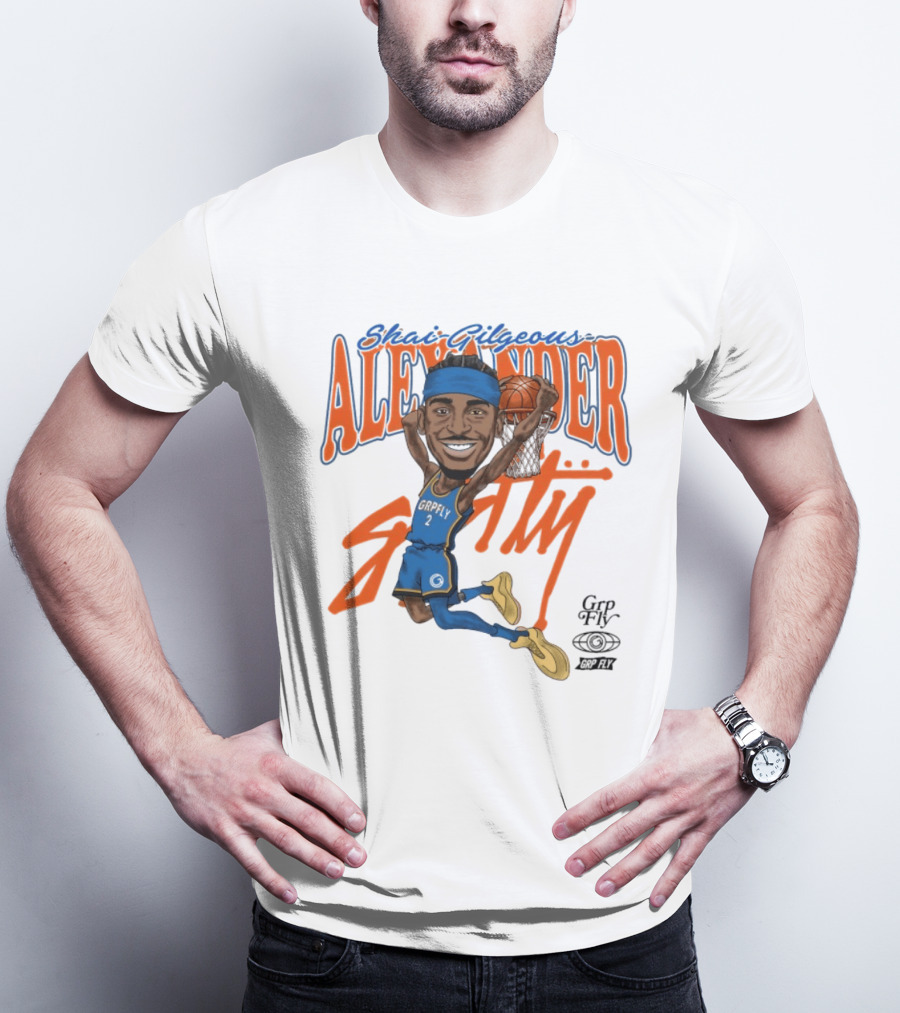 Shai Gilgeous Alexander Oklahoma City Basketball Dunk By Grip Fly T-Shirt