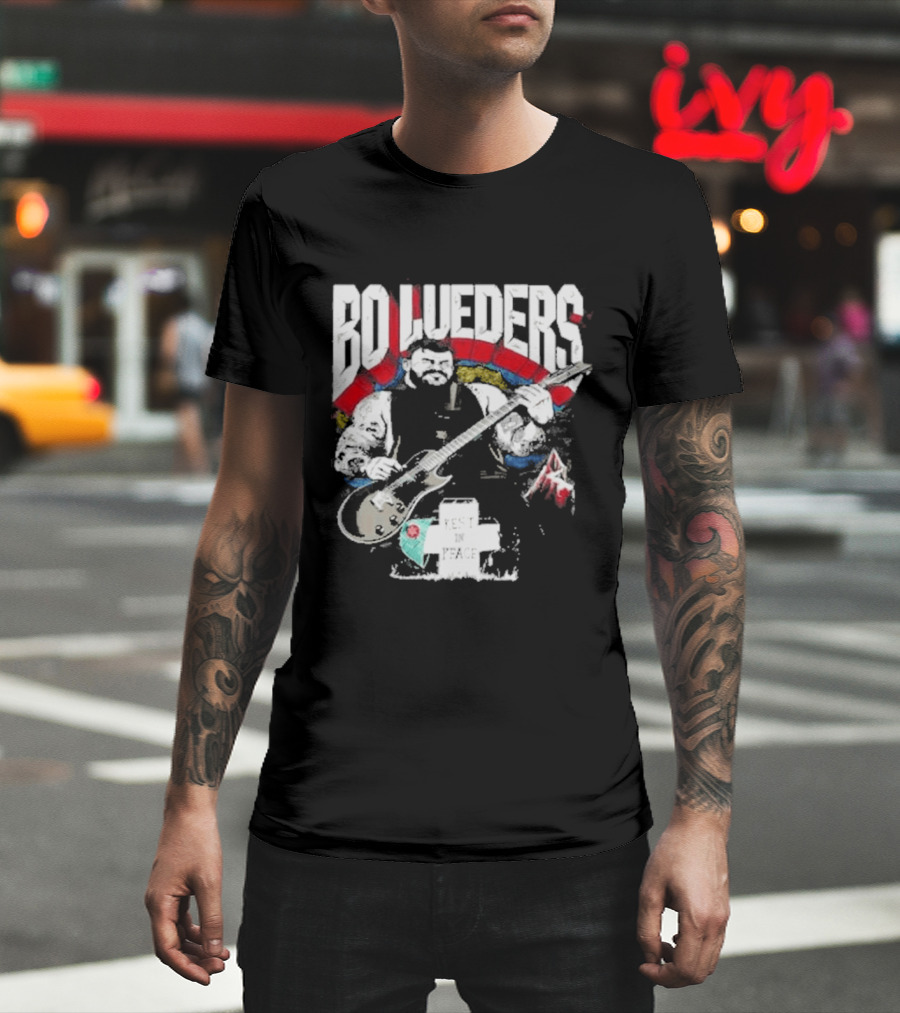 Bo Lueders Guitar Tribute Edgemen Rest In Peace T-Shirt