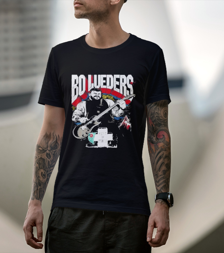 Bo Lueders Guitar Tribute Edgemen Rest In Peace T-Shirt