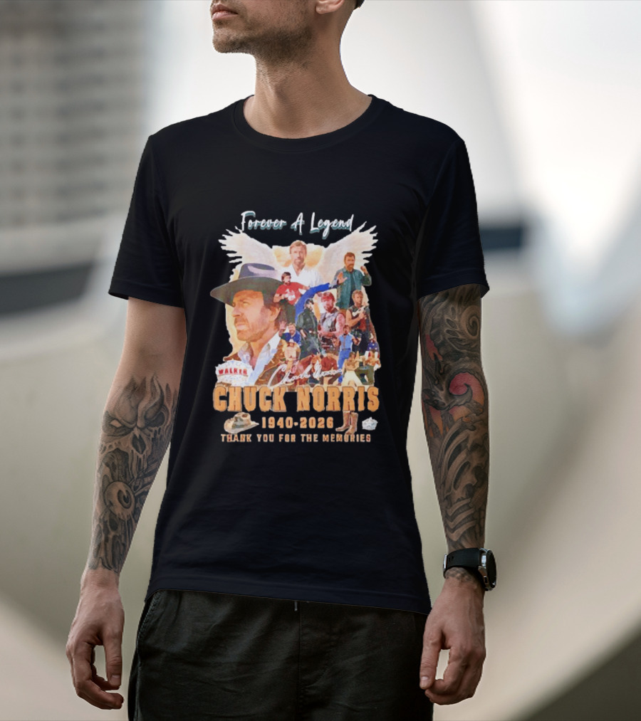 Forever A Legend Chuck Norris Thank You For The Memories 1940 2026 T-Shirt