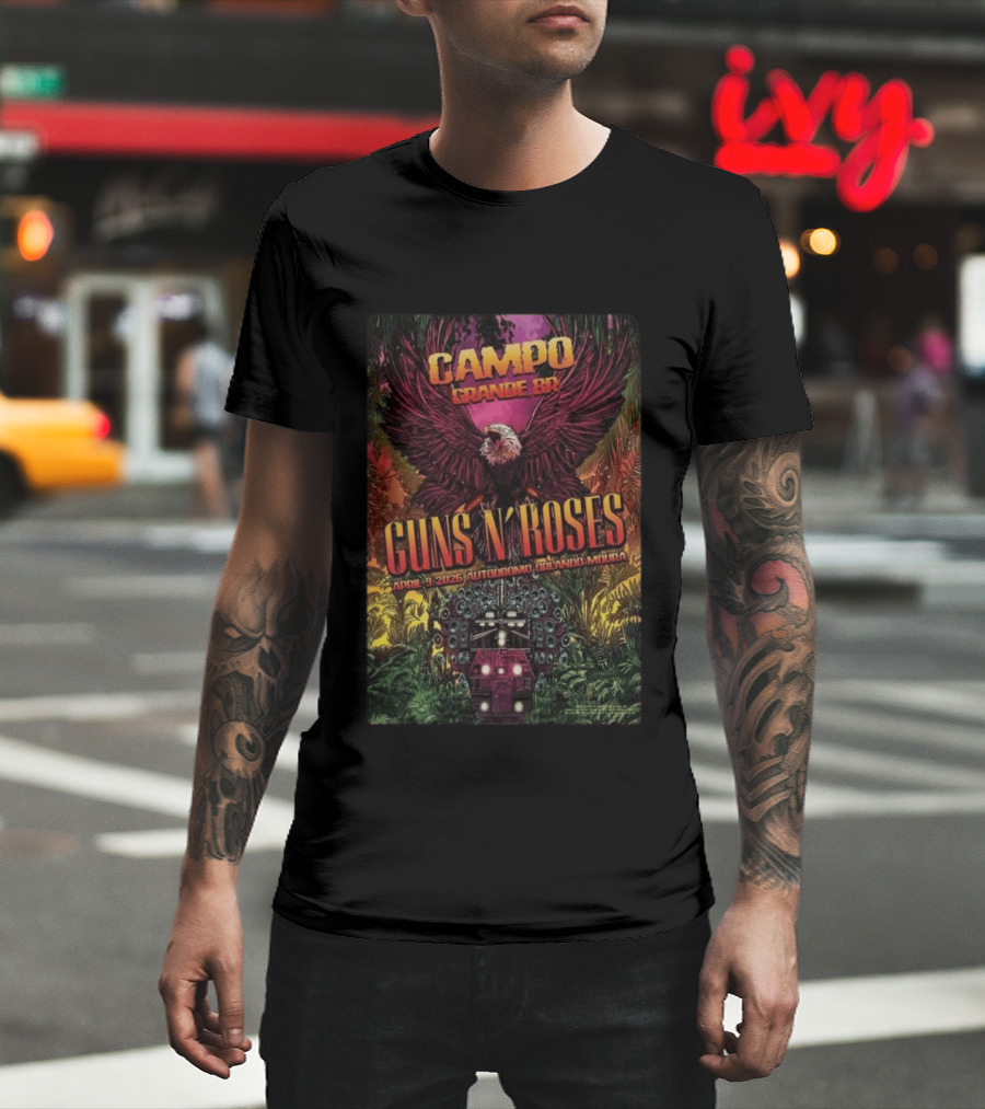Campo Grande BR Guns N' Roses April 9 2026 Autodromo Orlando Moura Eagle Jungle T-Shirt