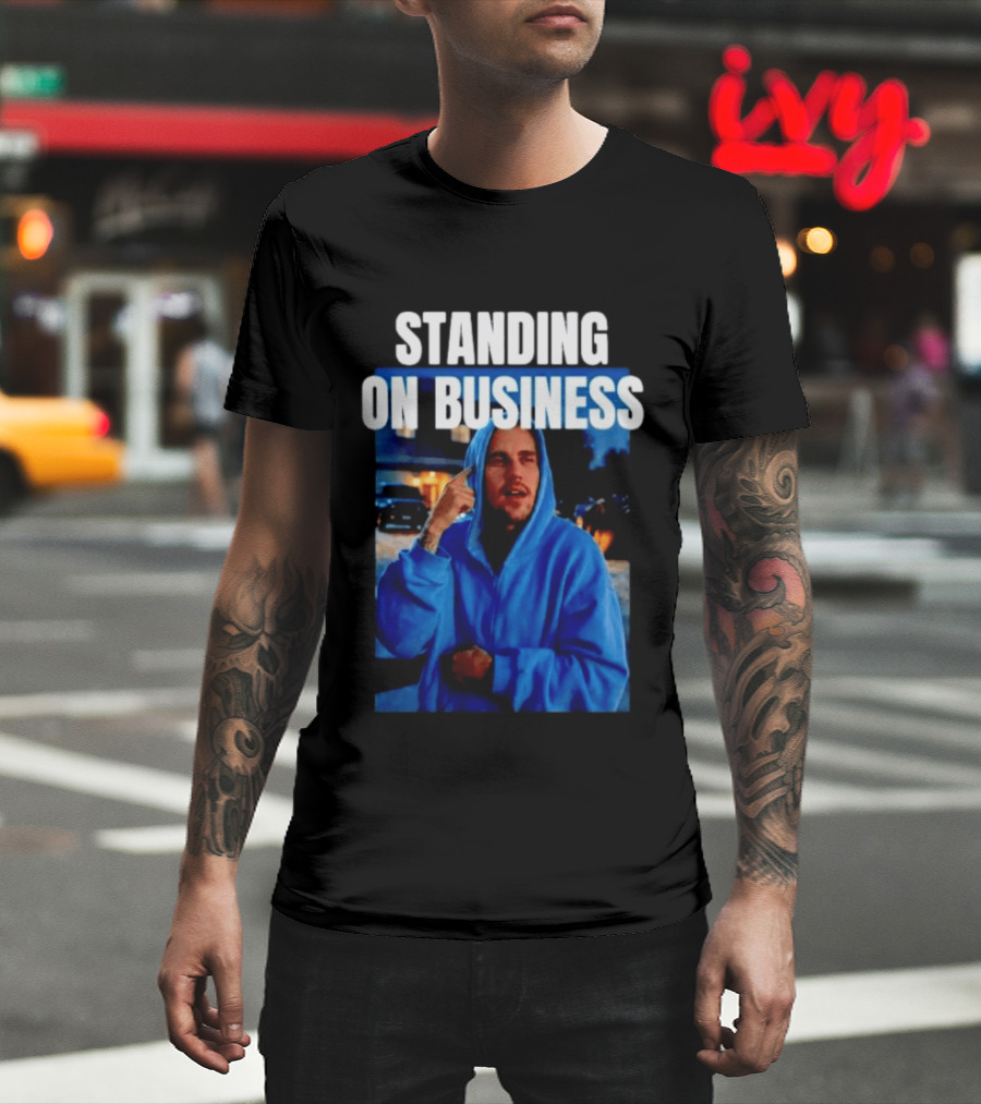 Standing On Business Blue Image T-Shirt