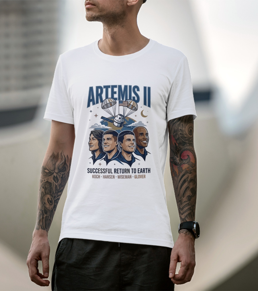Artemis II Successful Return To Earth Koch Hansen Wiseman Glover T-Shirt