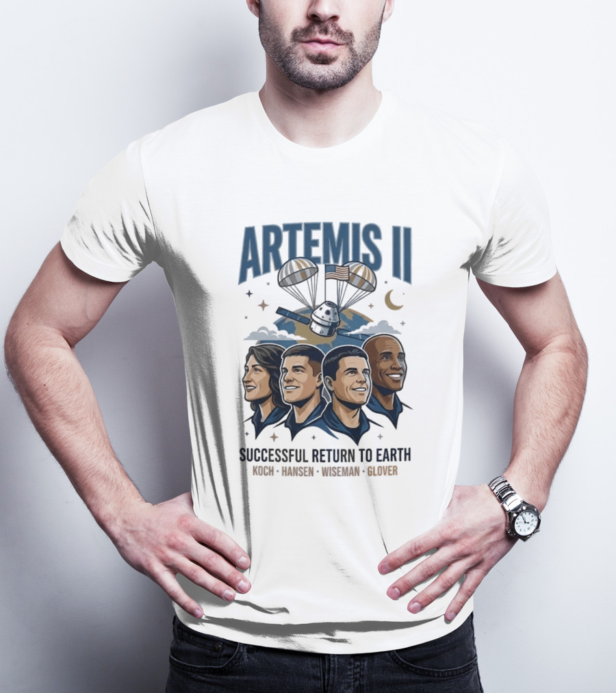 Artemis II Successful Return To Earth Koch Hansen Wiseman Glover T-Shirt