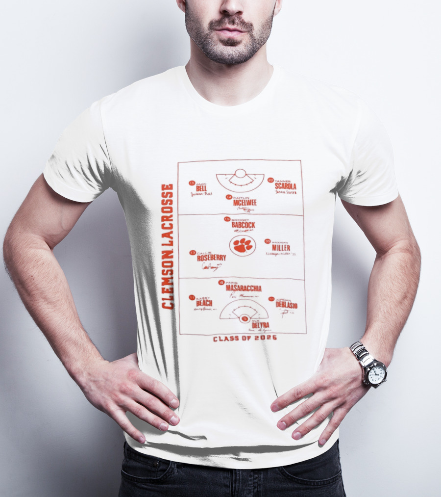Clemson Lacrosse Field Diagram Class Of 2026 T-Shirt