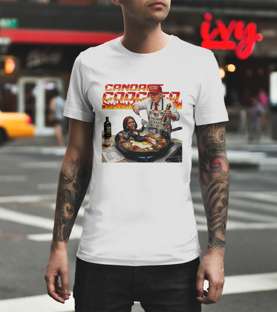 Candace Cooked Meme Trump Steaks Frying Pan Comedy T-Shirt